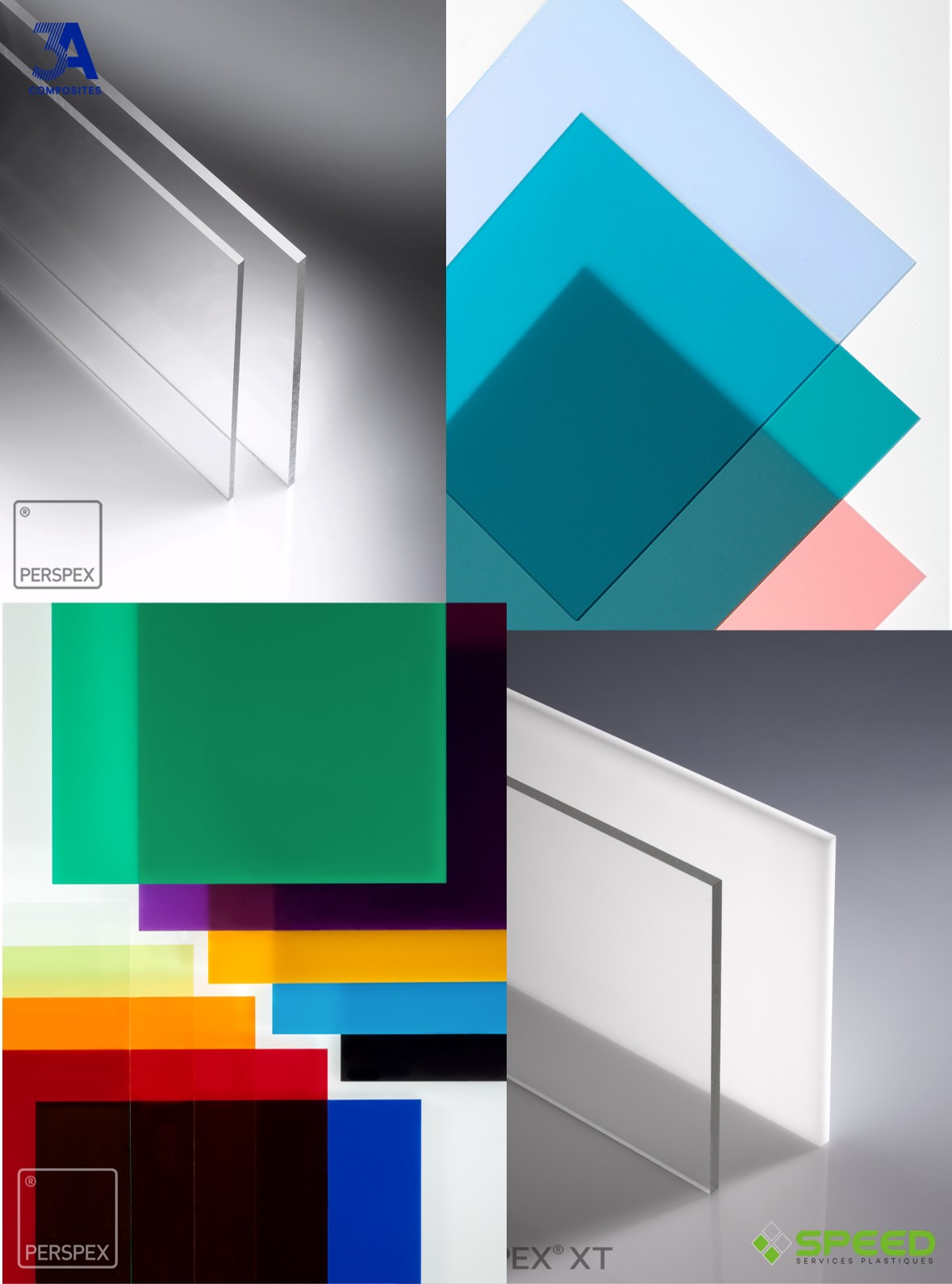 Plexi couleur diffusante, opaque et miroir plaque et découpe laser